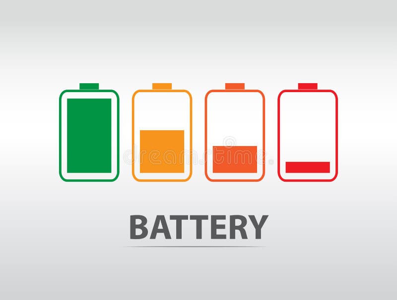 Simple Battery Icon with Colorful Charge Level Stock Vector ...