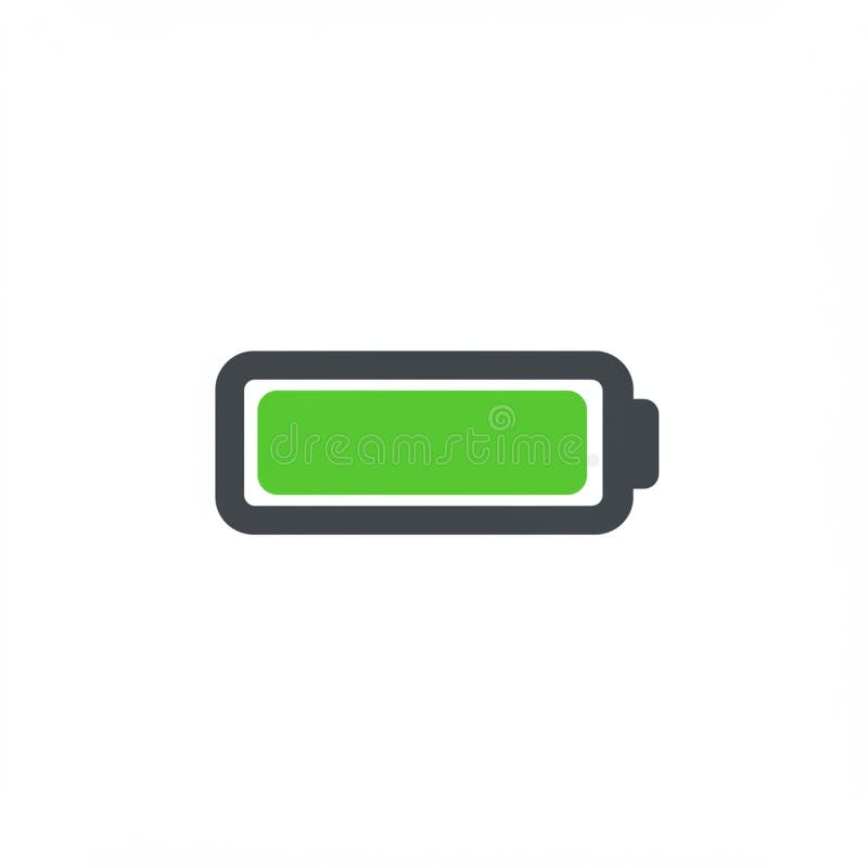 A Simple Battery Icon, Featuring a Rectangular Shape with Rounded ...
