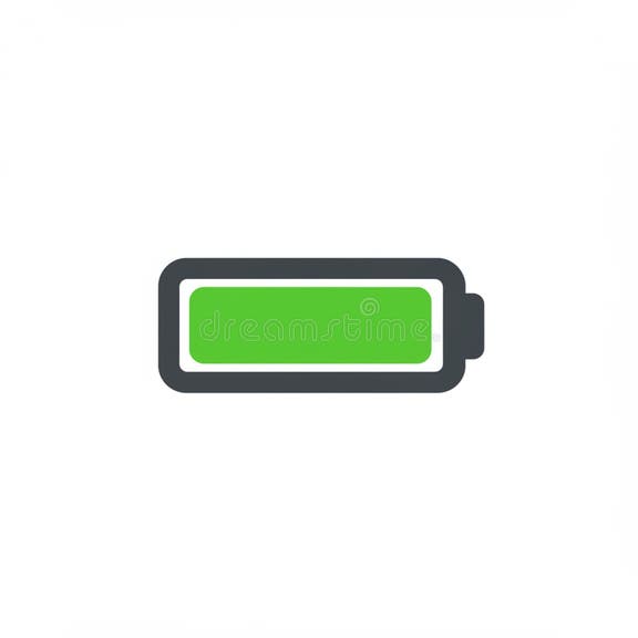 A Simple Battery Icon, Featuring a Rectangular Shape with Rounded ...