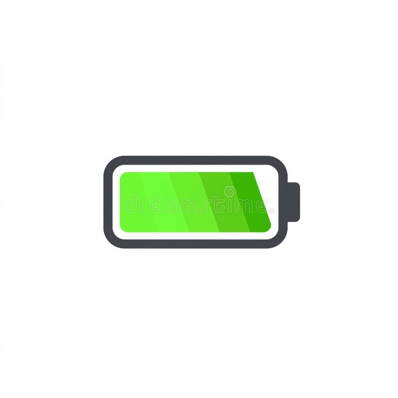 A Simple Battery Icon Shows a Horizontal Rectangle Outlined in Dark ...