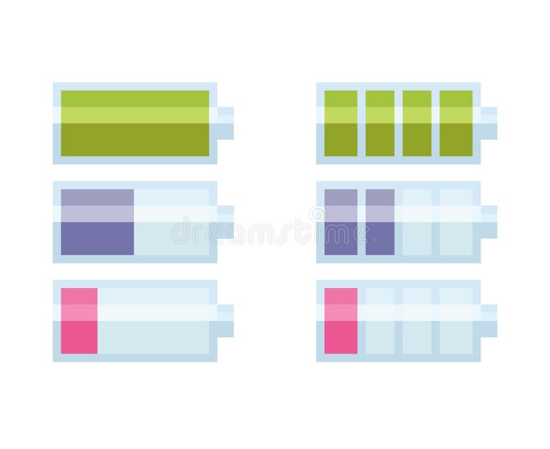 Simple battery set stock vector. Illustration of color - 31186166