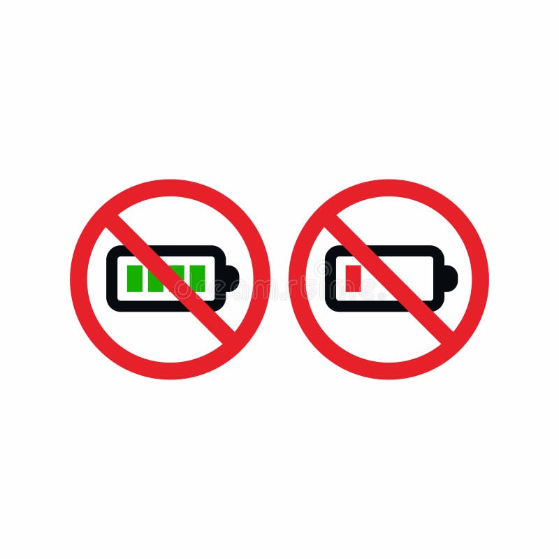 Simple Battery Stop Warning Rules Vector Icon Stock Vector ...
