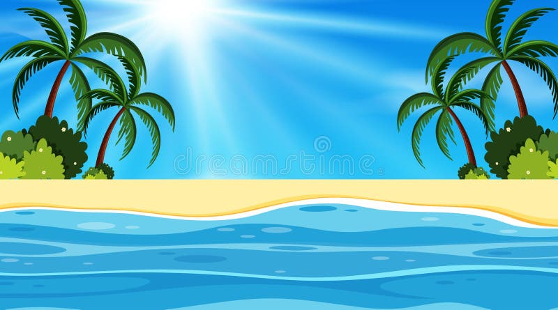 A simple beach scene stock vector. Illustration of paradise - 150949000