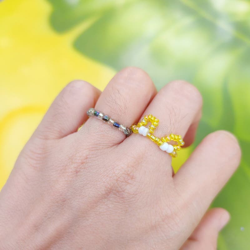 Simple Beaded Rings for daily Activity Stock Photo - Image of bracelet ...