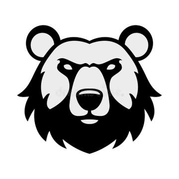 Simple Bear Head Logo in Silhouette Vector Stock Vector - Illustration ...