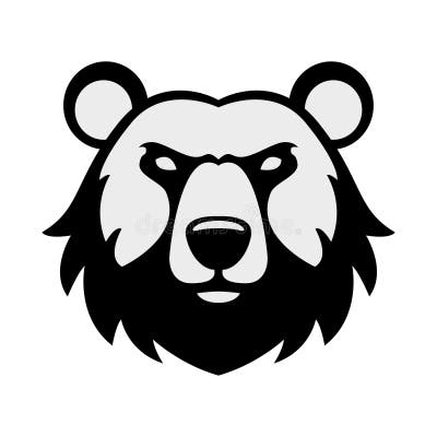 Simple Bear Head Logo in Silhouette Vector Stock Vector - Illustration ...