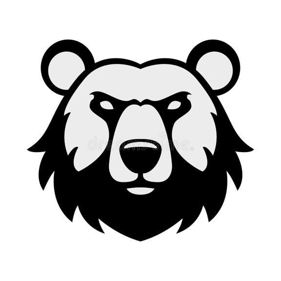 Simple Bear Head Logo in Silhouette Vector Stock Vector - Illustration ...