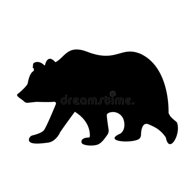 Simple Bear Silhouette Illustration Black Art Design Stock Illustration ...