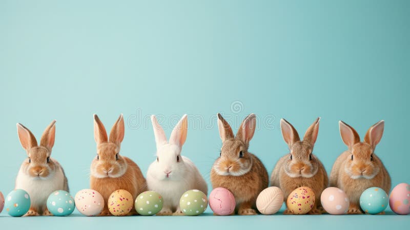 A Simple, yet Beautiful Design with a Row of Easter Bunnies at the ...
