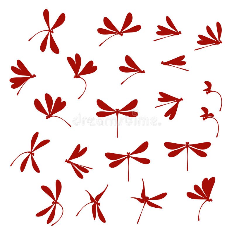 Illustration Collection of Flapping Dragonflies, Stock Vector ...