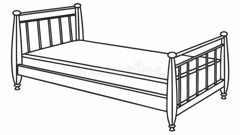 Simple Bed Frame Outline, Furniture Icon, Vector Design Generative AI ...