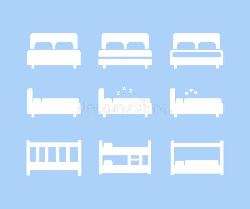 Simple Bed Icon Design Collection Stock Illustration - Illustration of ...