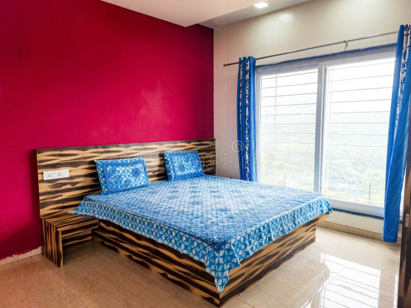 Simple Bedroom sample flat stock photo. Image of apartment - 251593188