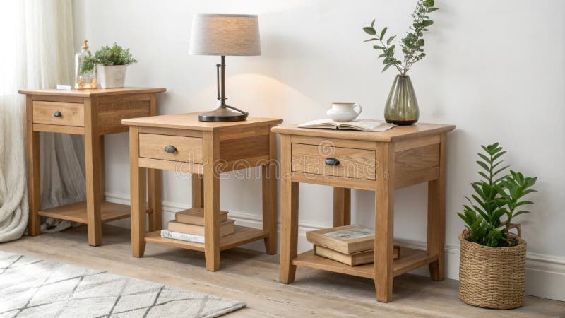 Simple Bedside Tables Crafted from Natural Wood Showcase Understated ...