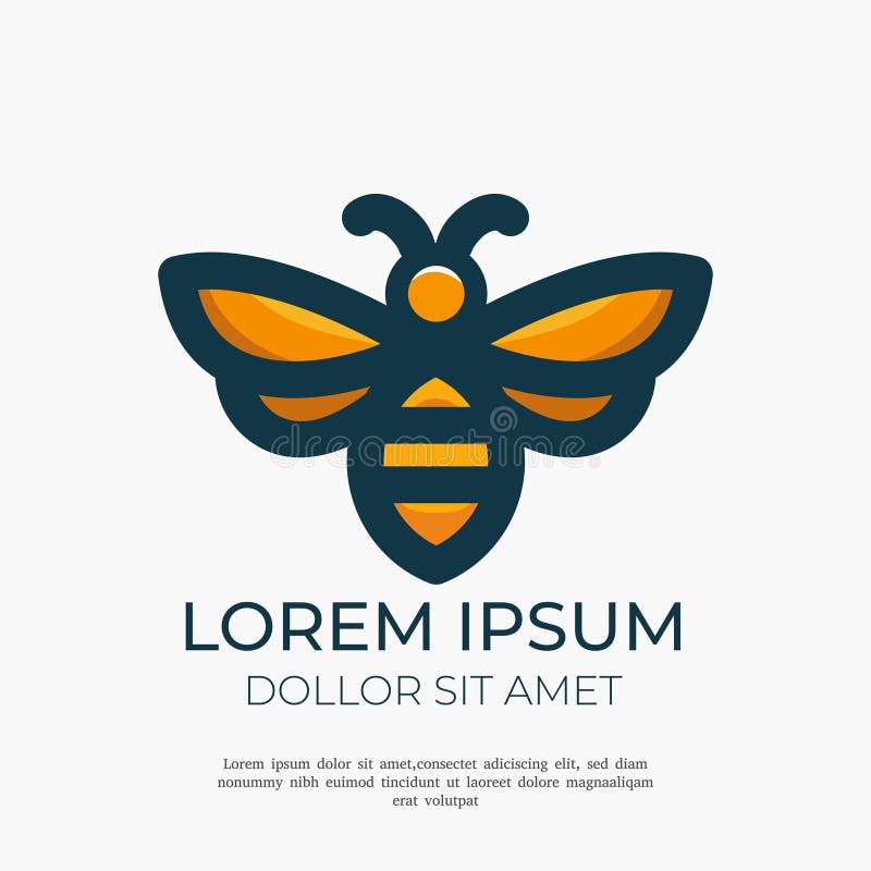 Simple Bee Logo Design Illustration Stock Illustration - Illustration ...