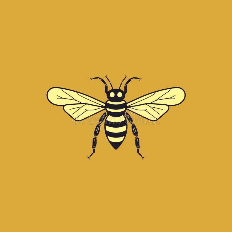 Simple Illustration of a Honey Bee Stock Illustration - Illustration of ...