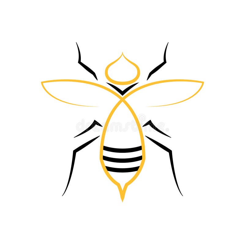 Simple Bee Logo Vector MINIMALIST Stock Illustration - Illustration of ...