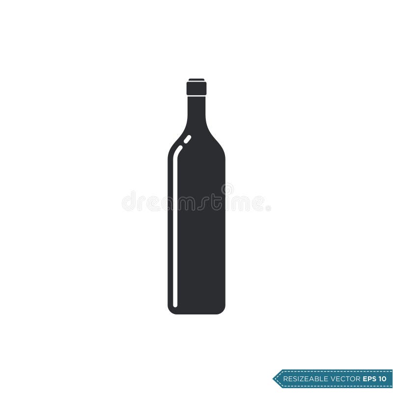 Simple Beer or Wine Bottle Icon Vector Template Illustration Design EPS ...