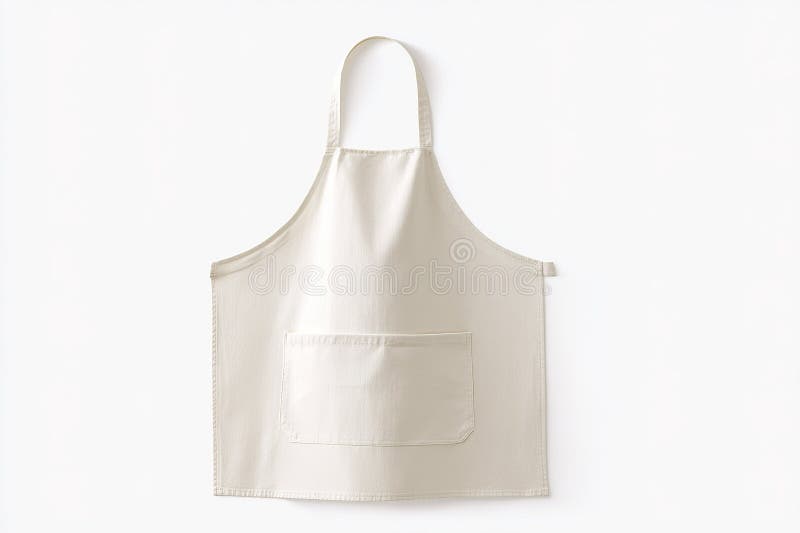 Simple Beige Apron Displayed Against a Plain Background Suitable for ...