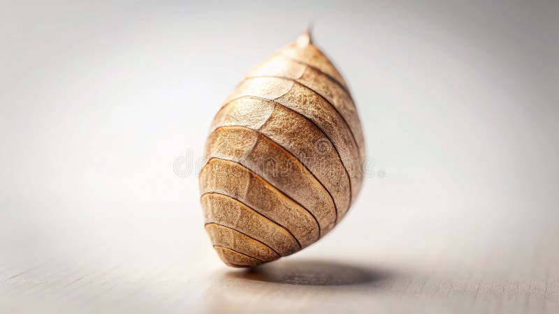 Simple Beige and Brown Chrysalis Clipart a Minimalist Illustration ...