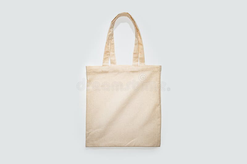 Plain Beige Canvas Tote Bag on a Clean White Background Stock Photo ...