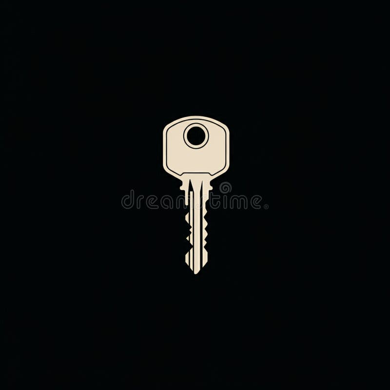 A Simple Beige Key with a Classic Shape, Including a Square Head with a ...