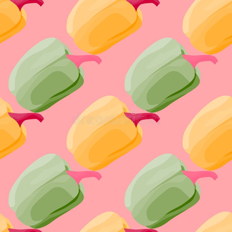 Simple Bell Pepper Seamless Pattern. Bulgarian Pepper Wallpaper Stock ...