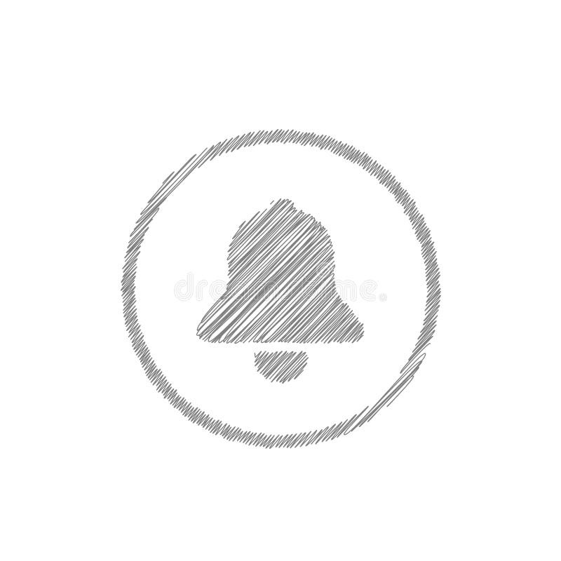 Simple Bell Sketch Vector Icon or Logo in Circle Stock Vector ...