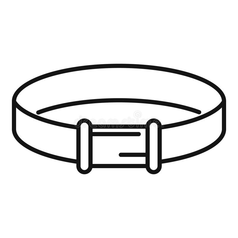 Simple Belt Icon with Rectangular Buckle Closing Line Icon Stock Vector ...