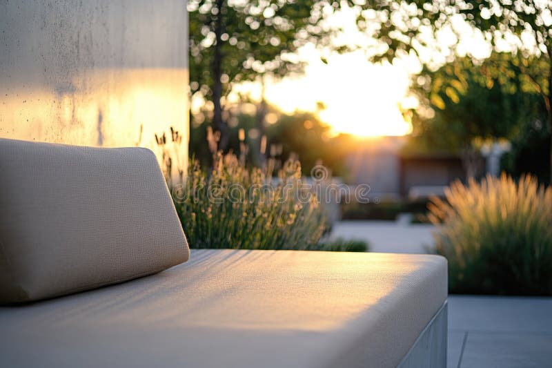 A Simple Bench Sits in Front of a Wall Stock Photo - Image of building ...