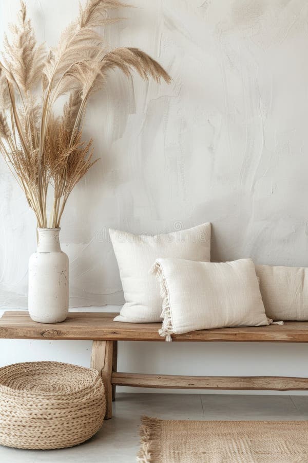 A Simple Bench Sits Next To a White Wall, Perfect for a Minimalist ...