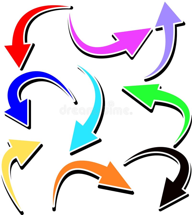 Simple Bent Arrow Material Set Stock Vector - Illustration of symbol ...