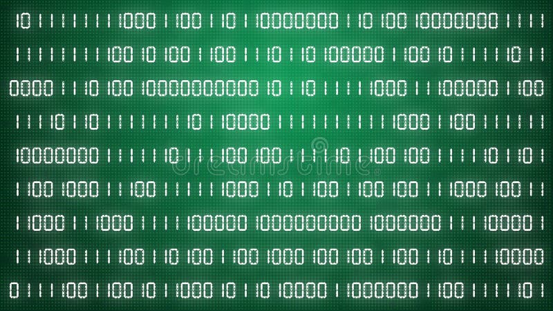 Simple Binary Code on Green Digital Background with Pixel. Stock Video ...