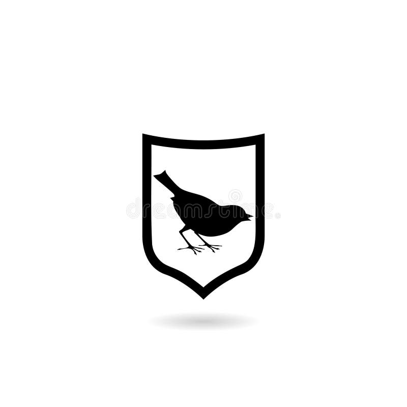 Simple Bird Icon with Shadow Stock Vector - Illustration of line, icon ...