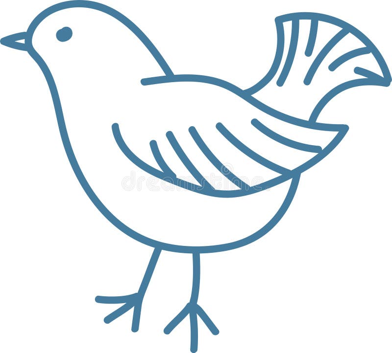 Simple Bird Line Drawing stock illustration. Illustration of design ...