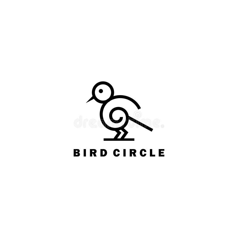 Simple Bird Logo, Circle Line, Vector Illustration Design Stock Vector ...