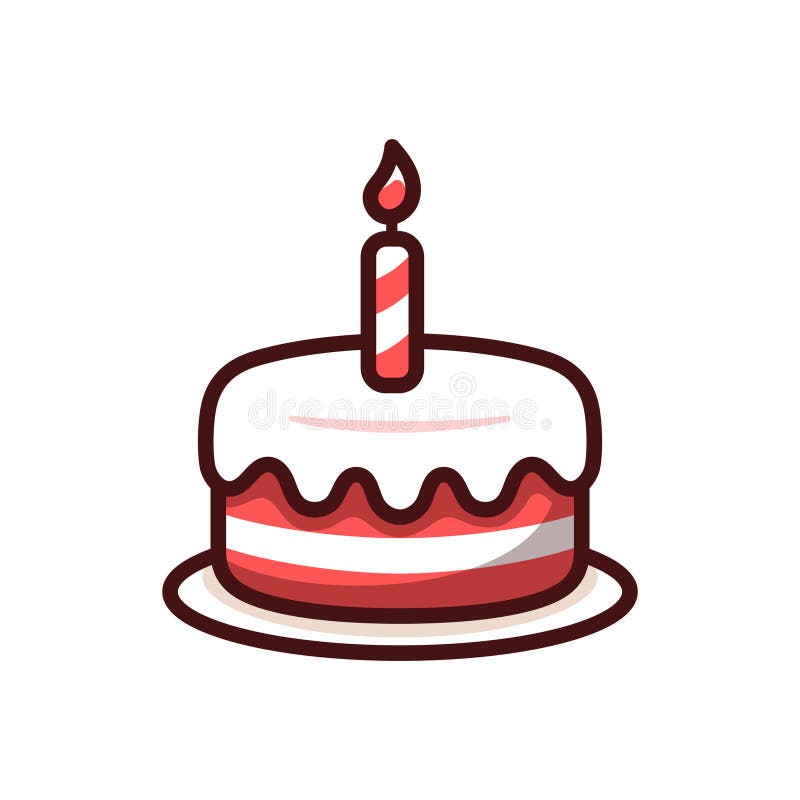 Simple birthday cake stock illustration. Illustration of event - 388944281
