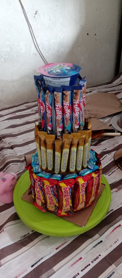 Simple Birthday Tower Snacks Makes Her Day Editorial Photo - Image of ...