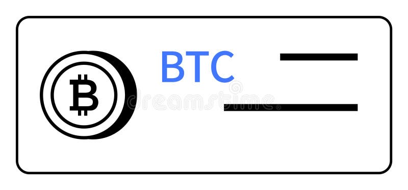 Simple Bitcoin Icon with BTC Text on Plain White Background Stock ...