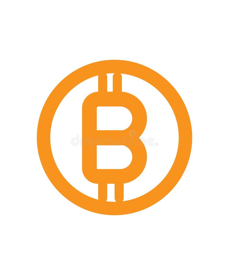 Simple Bitcoin Icon in Orange Stock Illustration - Illustration of ...