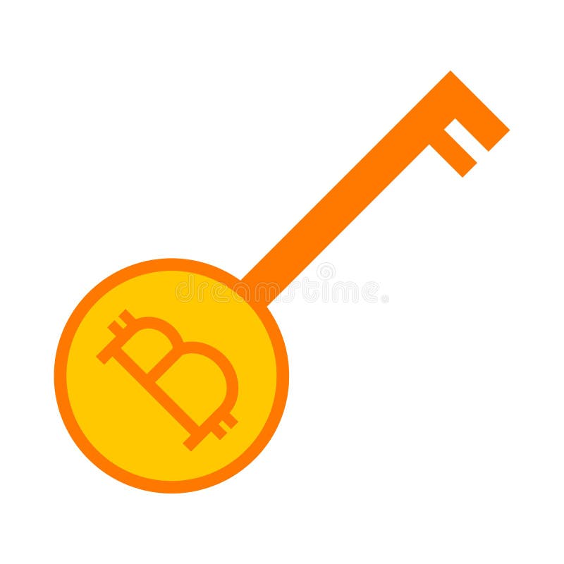 Simple Bitcoin Key Unlocking Vector Illustration Graphic Stock Vector ...