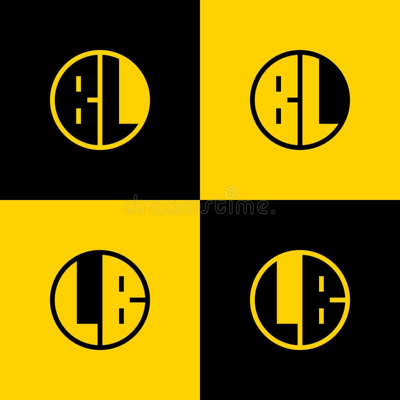 Simple BL and LB Letter Circle Logo Set, Suitable for Business with BL ...