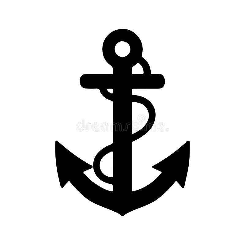 Simple Black Anchor Graphic Design Stock Vector - Illustration of logo ...