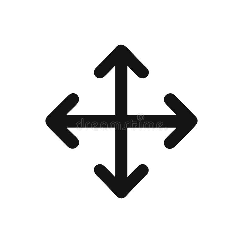 Simple Line Style Move Cursor Direction Sign Element Graphic Stock ...