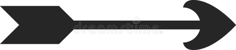 Simple Black Arrow Pointing Right with a Gap in the Arrowhead ...