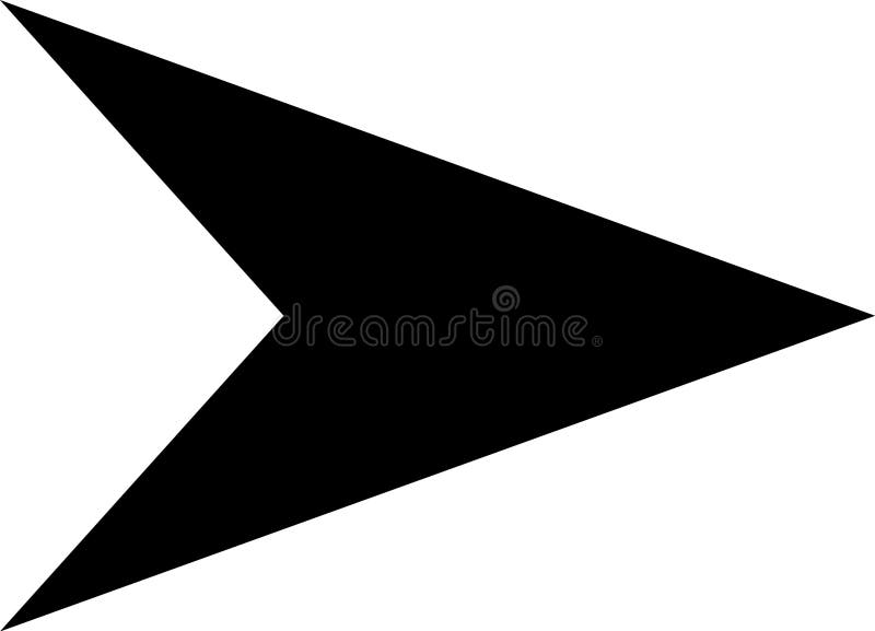Simple Black Arrow Pointing Right with a Dotted Line Representing Its ...