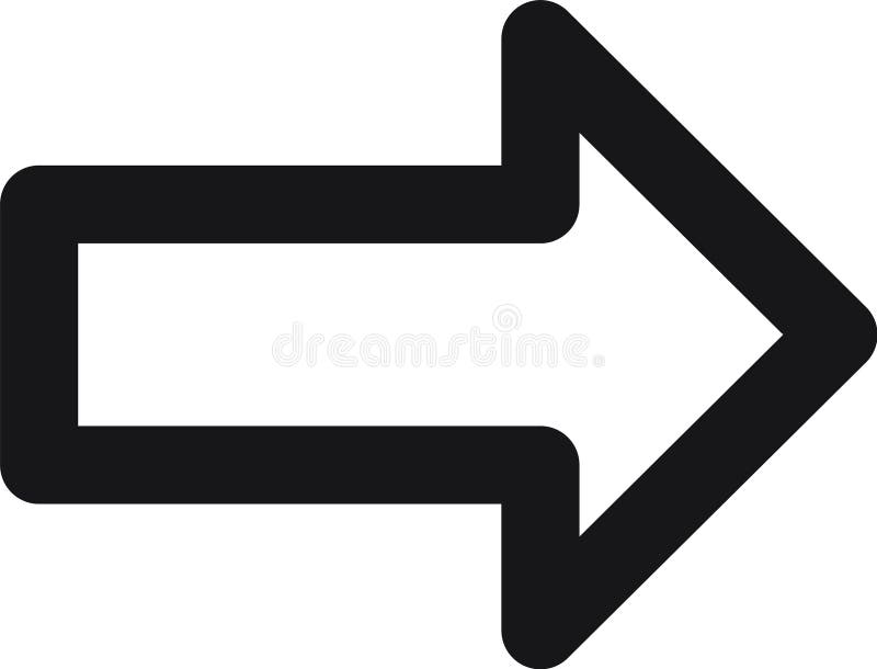 Simple Black Arrow Pointing To the Right with Rounded Corners ...