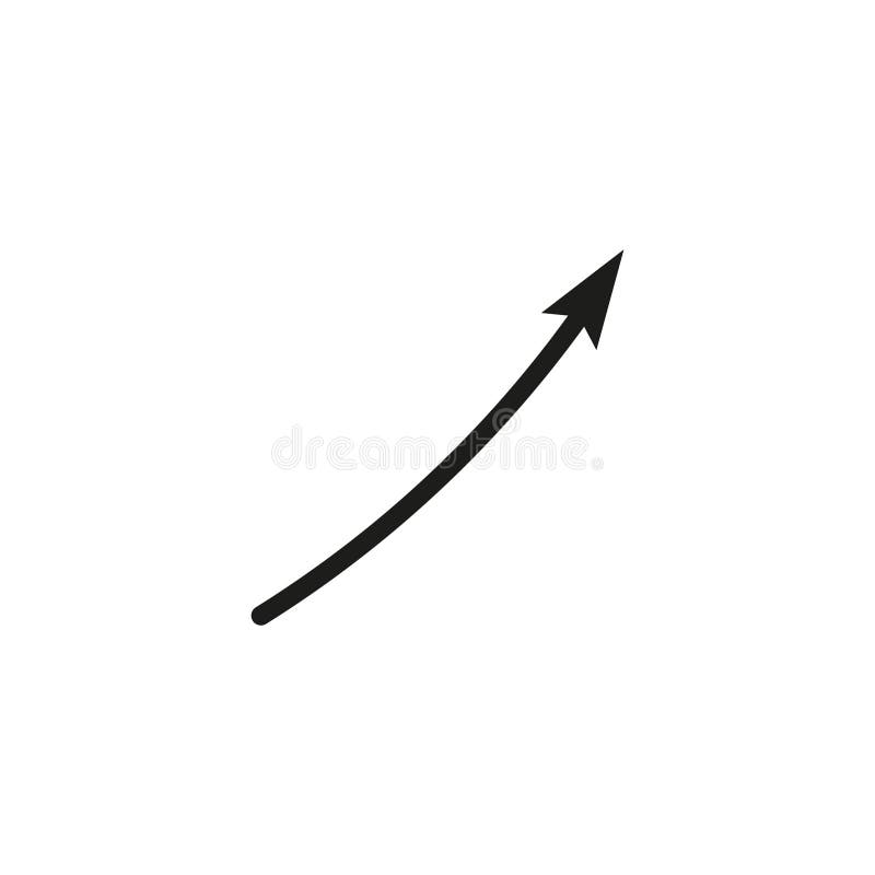 A Simple Black Arrow with a Thin, Curved Design Pointing Diagonally ...