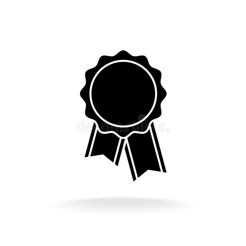 Black And White Rosette Award Silhouette Stock Vector - Illustration of ...