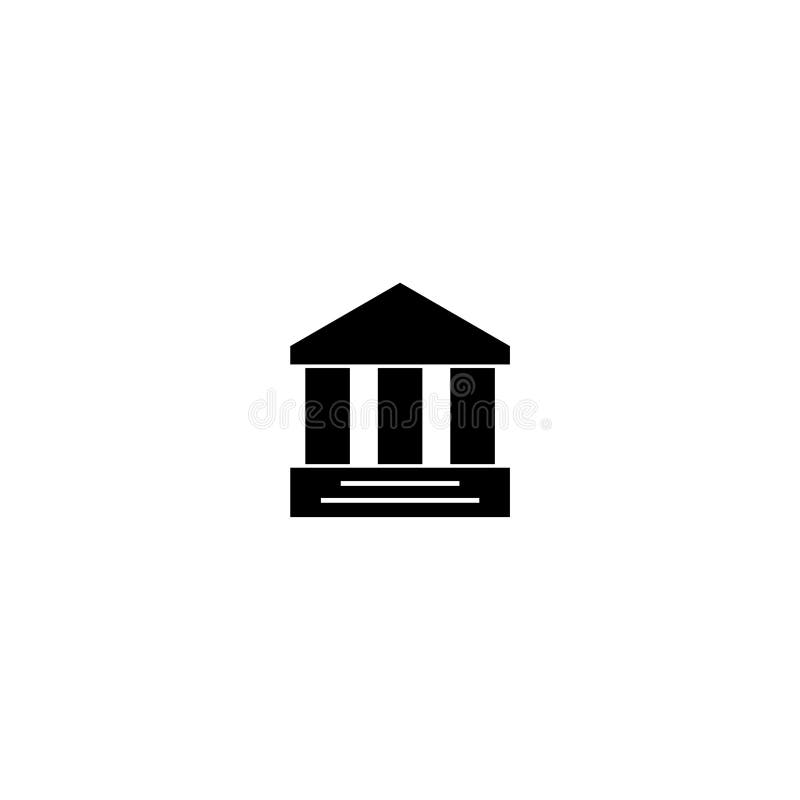 Black Bank Building Icon, Bank Building Logo Stock Vector ...